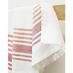 IPPINKA Senshu Japanese Towel, Ultra Soft, Quick-Drying, Two-Tone End Stripes, Red (Hand Towel)