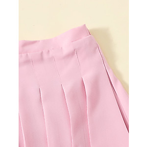 SOLY HUX Girl's Butterfly Print Short Sleeve Tee Top and Pleated Skirt Set 2 Piece Outfits White Pink 11-12Y