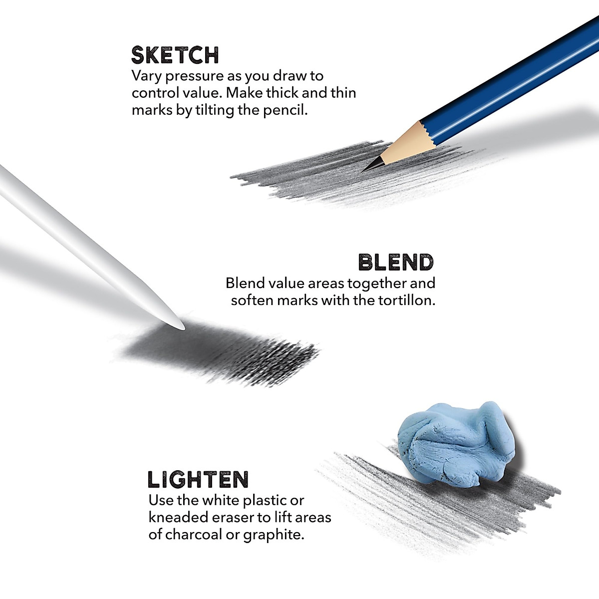 ArtSkills Sketch Pencils for Drawing, Graphite Art Pencil Set for Sketching & Shading, 8pc