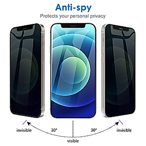 JETech Privacy Screen Protector for iPhone 12 mini 5.4-Inch, Anti Spy Tempered Glass Film, 2-Pack
