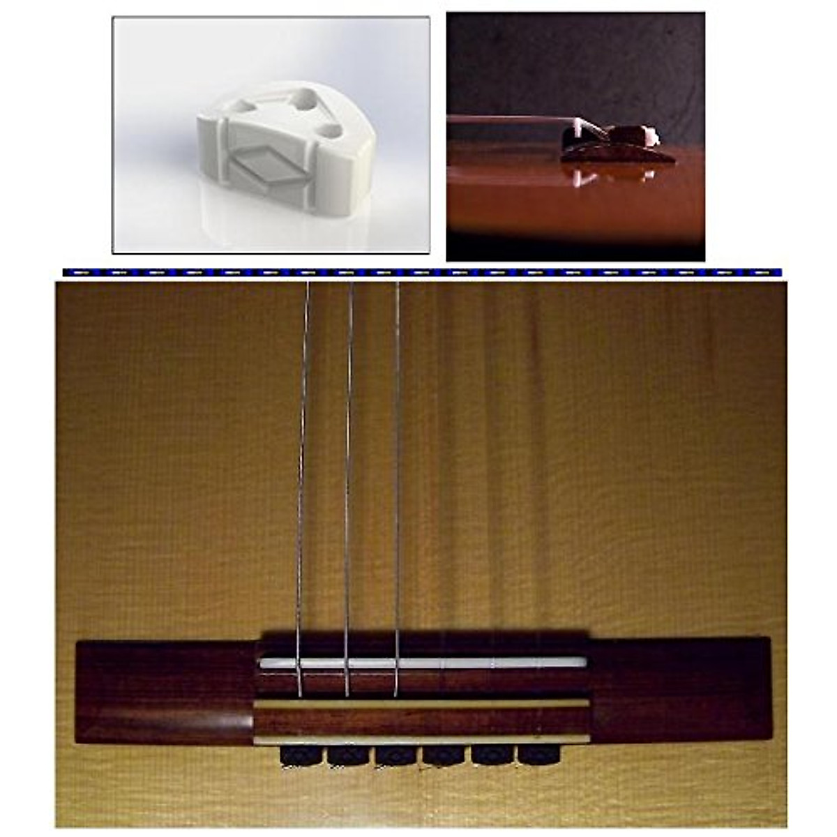 Rosette Diamond Secure Classical Guitar String Ties / New Low Profile BridgeBeads