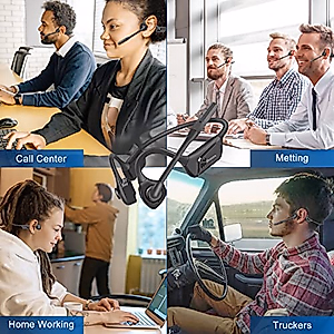 BANIGIPA Bluetooth Headset with Microphone, Open Ear Headphones Wireless Bluetooth Noise Cancelling for Laptop PC Computer Cell Phones, Air Conduction Headphones for Office Meeting Home Working-16 Hrs