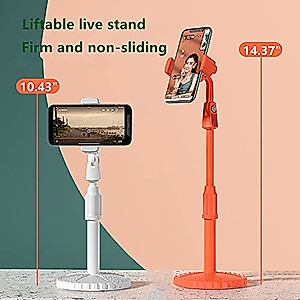 Amazing 7 Liftable Live Broadcast Stand, Retractable Desktop Phone Stand, Cell Phone Stands, Phone Holder, Live on YouTube Instagram, Video, Makeup, Online Classes (Ivory White)