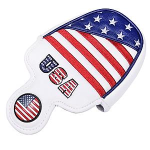 USA Golf Head Covers for Driver & Fairway Woods - Premium Leather Headcovers, Designed to Fit All Woods and Drivers (Malllet Cover)