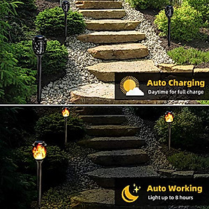 Grand patio Outdoor Solar Lights, Water-Resistant Flickering Flames Torch Light, Landscape Decoration Lighting, Pack of 8