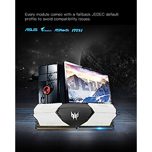 Acer Predator Talos 16GB (8GBx2) RAM 3000 MHz DDR4 CL16 1.35V Desktop Computer Gaming Memory Kit - BL.9BWWR.211
