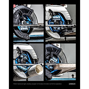 CRALY 7-1/4 Inch 56 Teeth Aluminum and Non-Ferrous Metal Cutting Circular Saw Blade, 5/8 Inch Arbor, Carbide Tipped, Thin Kerf, Black Ice Coating, for Medium Aluminum, Plastic, Composite(C0756AL)