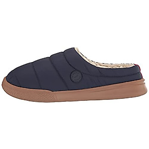 Dearfoams Men's Andre Indoor Outdoor Memory Foam Sport Lounge Clog Slipper, Peacoat, Medium