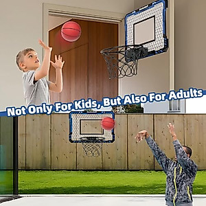 Basketball Hoop Indoor for Kids 16" X 12" - Mini Basketball Hoop with 4 Balls & Complete Basketball Accessories，Basketball Toy for Kids Boys Teens，Perfectly for A Basketball Lover as Gift（Blue） 1