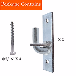Jikacok Wall Mount Gate Hinge, Sturdy Fence Gate Hinges Fence Post Chain Link Gate Hinge. 4 Pack Sturdy Wall Mount Gate Hinges with 5/8 Hinge Pin