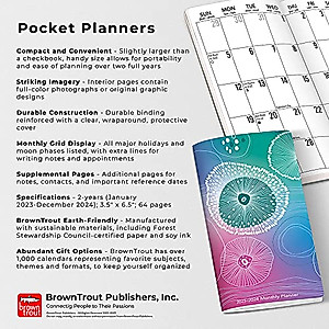 Ariel Collection | 2023-2024 3.5 x 6.5 Inch Two Year Monthly Pocket Planner Calendar | BrownTrout | Planning Stationery