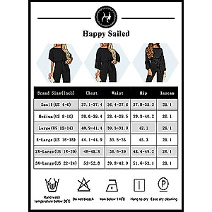 Happy Sailed Women Casual Loose Short Sleeve Belted Wide Leg Pant Romper Jumpsuits Medium Black