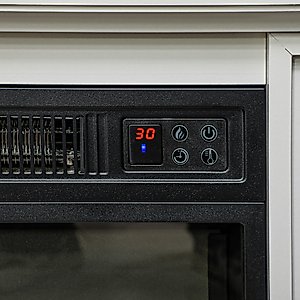 HOMCOM 26" Electric Fireplace with Mantel Surround, 1400W Replaceable Fireplace Insert Heater with Realistic Log and Flame Effect, Remote, Freestanding Fireplace Heater for Living Room, White