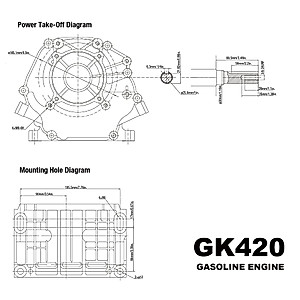Genkins 16 HP 420cc Electric Start Engine Gas Powered Multi-Use Engine, GK420E