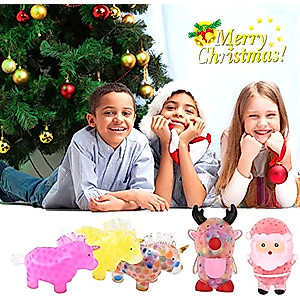 Cenmeytoy Unicorn Squishy Stress Balls Toy (5-Pack) for Girls, Boys, Adults, Gel Water Beads Balls Inside, Promote Anxiety and Stress Relief - Christmas Stocking Stuffers Gifts Party Favors