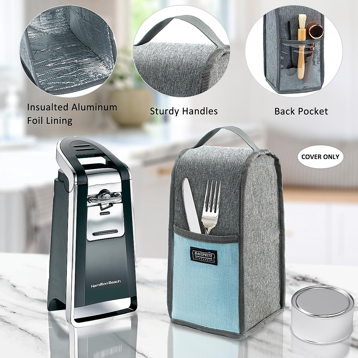 BAGSRPITE Can Opener Cover, Can Covers Compatible with Hamilton Beach Electric Can Opener for Kitchen and Cuisinart CCO-50BKN,POHL SCHMITT Electric Can Opener, Small Applicance Cover