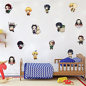 Demon Slayer Wall Stickers,Peel and Stick Removable Wall Decals Anime Stickers for Kids Nursery Bedroom Living Room Decorations