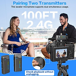 ZealSound USB Condenser Microphone k66 Blue and Wireless Lavalier Microphone V7 Pro