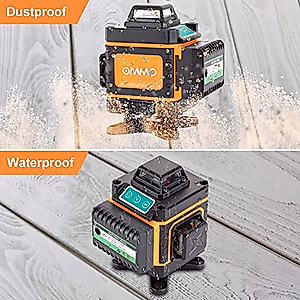 OMMO Laser Level, 16 Lines Green Self Leveling Tool, 160ft Green Beam Laser Level for Construction, Two 360° Vertical and Two 360° Horizontal Lines with Wall Bracket&Remote Controller