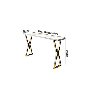 Bar Table Modern Nordic Light Luxury Wrought Iron Bar Dining Table Home Living Room Wall Solid Wood Long Table Bar High Table and Chairs Pub Tables (Color : Bar table160cm)