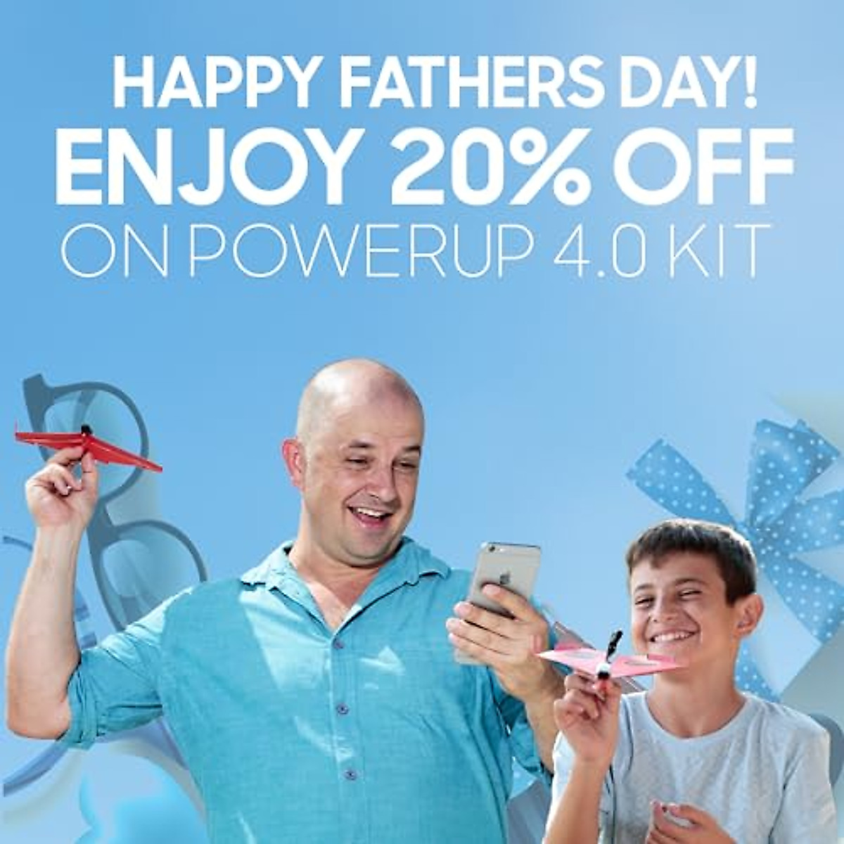 POWERUP 4.0 The Next-Generation Smartphone RC Controlled Paper Airplane Kit. Easy to Fly with Autopilot & Gyro Stabilizer. For Hobbyists, Pilots, Tinkerers. STEM Ready with DIY Modular Kit