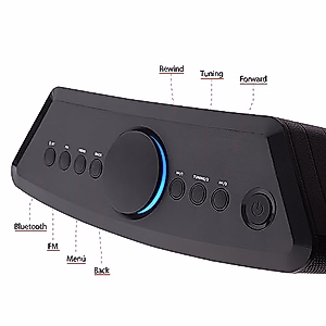AIWA Exos 5 Wireless Speaker - Unleash Powerful Sound and Versatile Connectivity - Experience Bluetooth Freedom, FM Radio, Clock, 20W RMS, LCD Display, and Alarm Clock Functionality