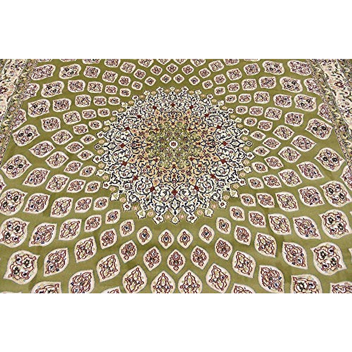 Unique Loom Narenj Collection Classic Traditional Textured Medallion Pattern Design Area Rug, 8' x 10' Rectangle, Green/Blue