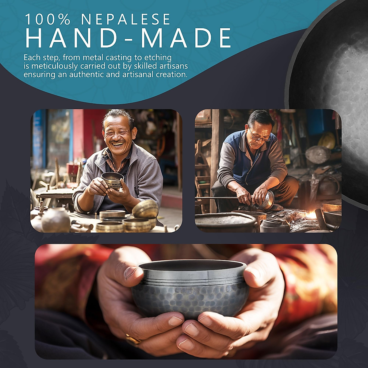 Tibetan Singing Bowl Set – Authentic Hand-Tuned Sound Bowl for Meditation – Complete Meditation Bowl Kit with Cushion, Mallet & Guide – Perfect Tibetan Bell for Yoga, Relaxation, & Sound Healing