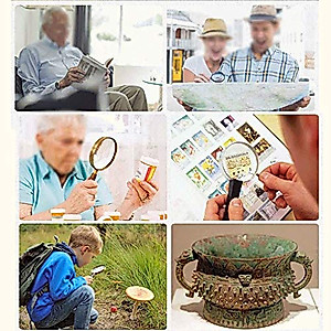 SFMZCM Magnifying GlassHandheld Reading Magnifier -Lens for Book Newspaper Maps Reading, Classroom Science, Insect & Hobby Observation, Great for Seniors and Kids