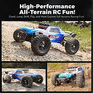 BEZGAR HM124 Brushless RC Car - 1:12 Scale 52+KM/H High Speed RC Truck, 4x4 Offroad Waterproof for All Terrains, Hobby Grade Remote Control Truck for Adults and Kids Boys with Rechargeable Battery