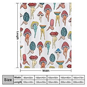 Mushroom Butt Flannel Fleece Blanket Ultra-Soft Cozy Plush Blanket Air Conditioning Blanket Throw Blanket Microfiber Blankets for Bed Couch Chair Car Living Room 40''×50''