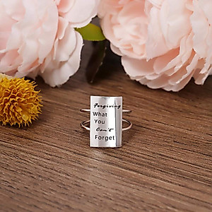 SIMONLY Forgiving What You Can't Forget Ring 925 Sterling Silver Inspirational Ring for Women