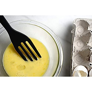 RSVP International (EFF-TQ) Silicone Flexible Fork, Black, 11" | Mixes Ingredients, Mashes Food, Whisks Eggs, & More | Dishwasher Safe & Heat Resistant | Baking, Serving, Mixing Made Easy