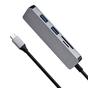 XUNMAIFHB Portable Docking Station,Type-c Expansion Dock USB-C to HDMI Converter hub Splitter USB3.0 Card Reader TF+SD Card Five in one 4K Fast Transmission, Silver