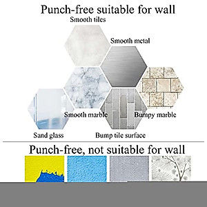 FVRTFT Shower Rack with Hook Shower Caddy Self Adhesive Shower Shelves Wall Mounted No Drilling Space Aluminum For Bathroom Kitchen,blue B,60cm