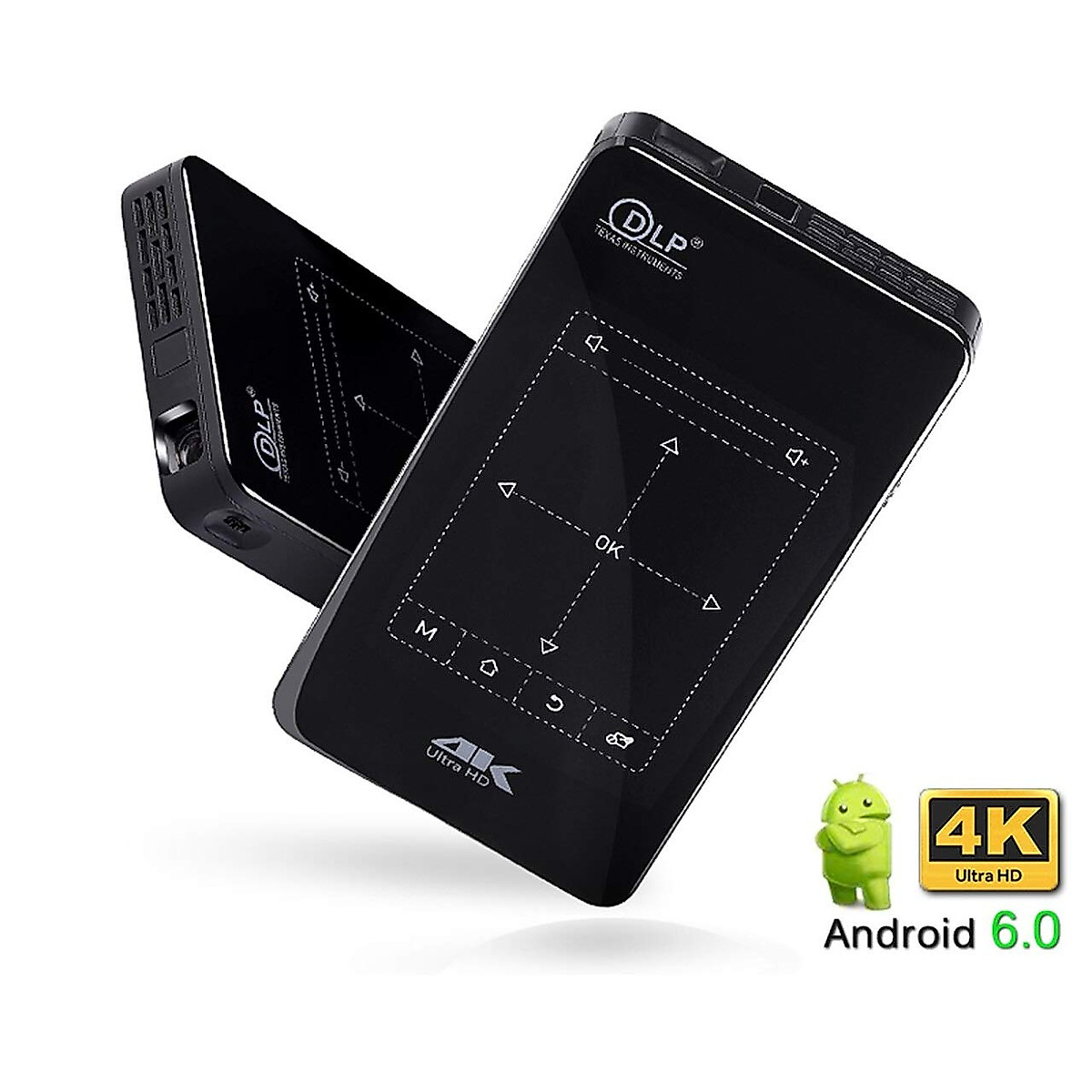 ROMIX Mini Portable Pocket Smart Projector with DLO,HD-in and HD 4K decoding,Compatible with Android,iPhone and Windows