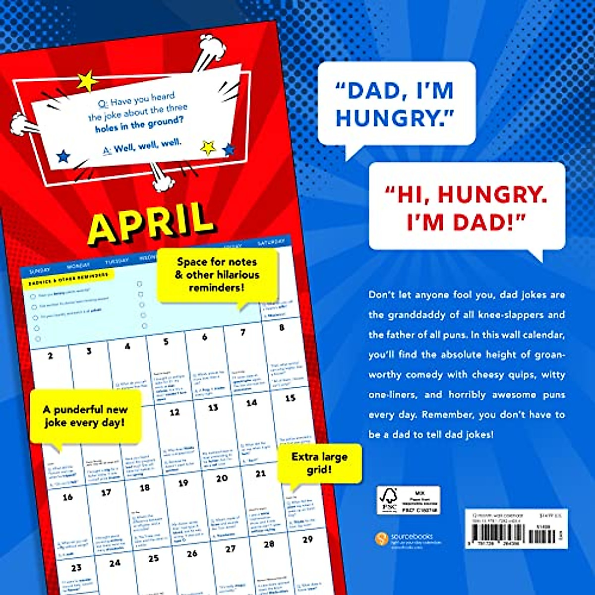 2023 Dad Jokes Wall Calendar: 365 Days of Punbelievable Jokes (A Monthly Calendar & White Elephant Gag Gift for Him or Her)