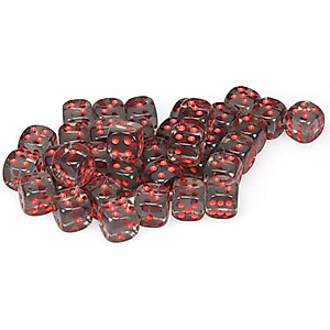 Chessex D6 12mm Smoke w/Red (36) (CHX 23818)