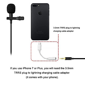 Socialite 3.5 mm Magic Microphone Clip On Lapel Lavalier Mic for Mac, PC, Compatible with iPhone Android Podcasting Recording Streaming incl Extra Long 6.5 Ft Extension Cable Just Plug and Play