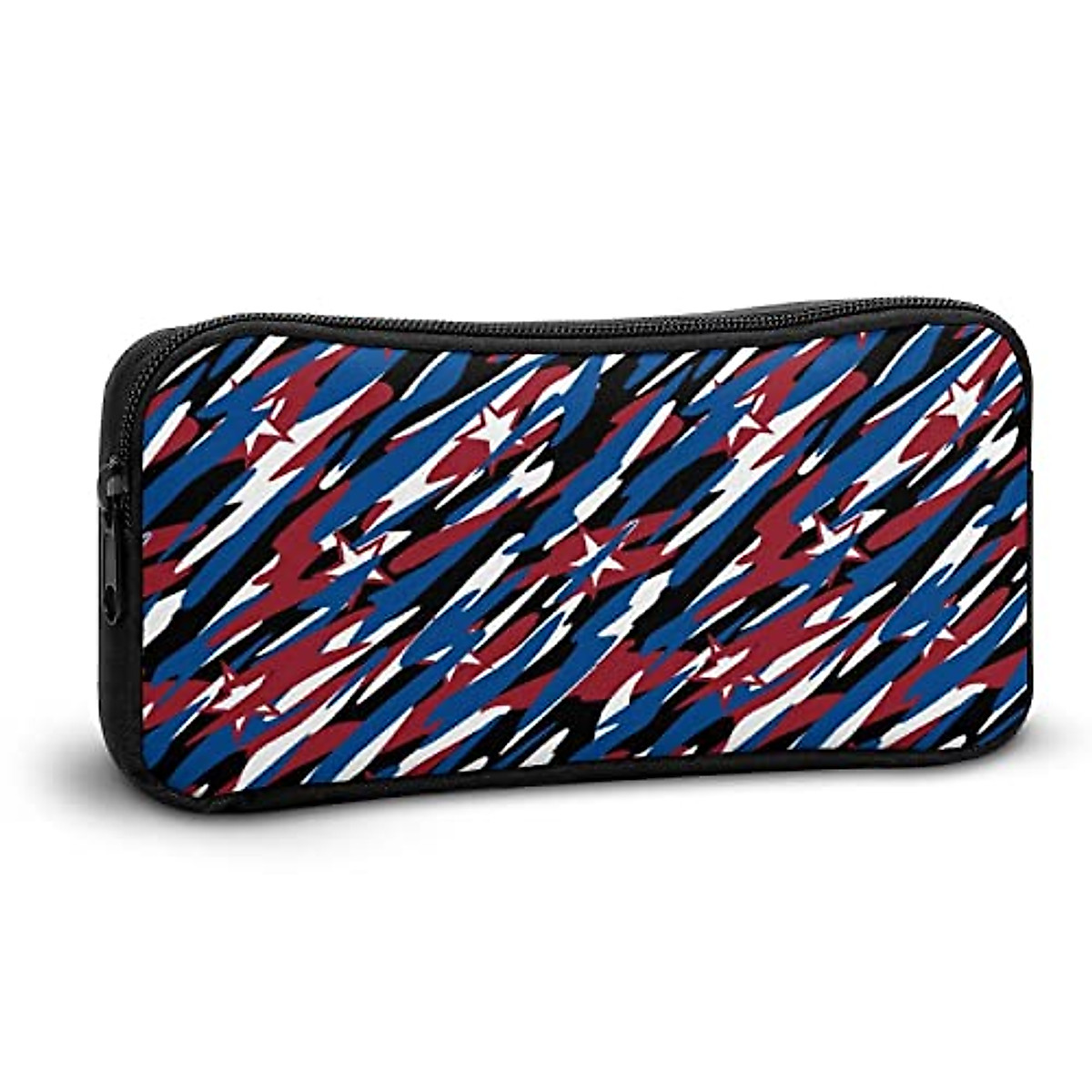 USA Patriotic Camouflage Pencil Case Makeup Bag Big Capacity Pouch Organizer for Office College