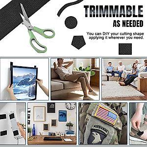 4.4''×20 Feet Black Heavy Duty Hook and Loop Tape Adhesive,Prevent Sofa Cushions, Patio Cushions, Carpets, mattresses Sliding,After use Anti Non Slip (4.4 Inch x 20 Feet)