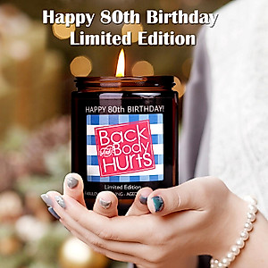 80th Birthday Gifts for Women, 80th Birthday Gifts for Men, Happy 80th Birthday Decorations Scented Candles for Dad Mom Card Cake Topper Napkins Banner Balloons Party Best 80 Year Old Birthday Ideas