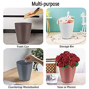 Gereen 1.5 Gallon Small Trash Can,Round Small Wastebasket Garbage Can for Bathroom Bedroom Kitchen Countertop Under Sink (Gray, Single Pack)