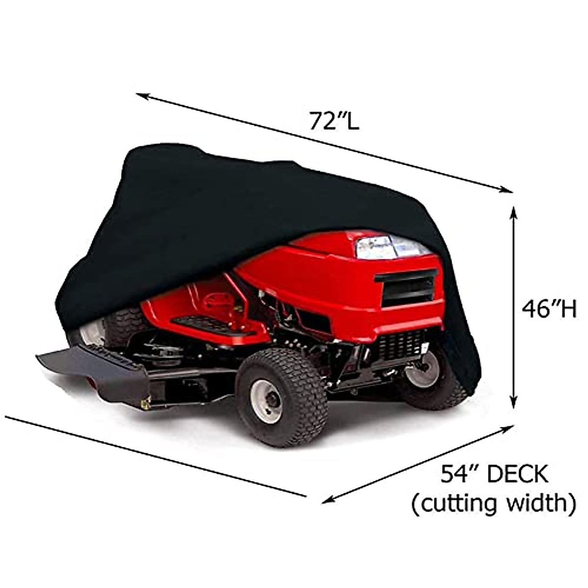 KISEER Outdoors Lawn Mower Cover Waterproof Heavy Duty 210D Polyester Oxford UV Protection Lawn Tractor Cover Fits Decks Up to 54" with Drawstring and Storage Bag