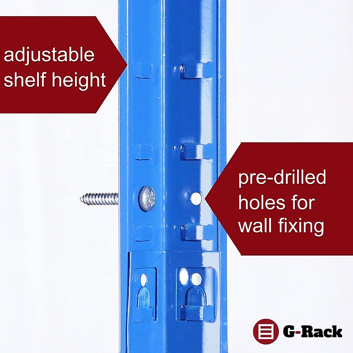 Garage Shelving Units - 71" H x 35" L x 24" W - Heavy Duty Racking - Shelves for Storage -1 Bay - Blue - 5 Tier - 2000LB Capacity (400LB Per Shelf) - Workshop, Shed, Office - 5 Year Warranty
