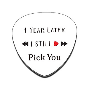 1 Year Anniversary Present Gifts for Boyfriend Girlfriend Men Women Him Her Musician Boyfriend Guitar Pick One Year Wedding Anniversary Christmas Gifts for Husband Wife First Valentines Day Birthday