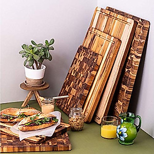 TeakHaus Edge Grain Carving Board + Juice Canal (Rectangle) | 18" x 14" x 1"