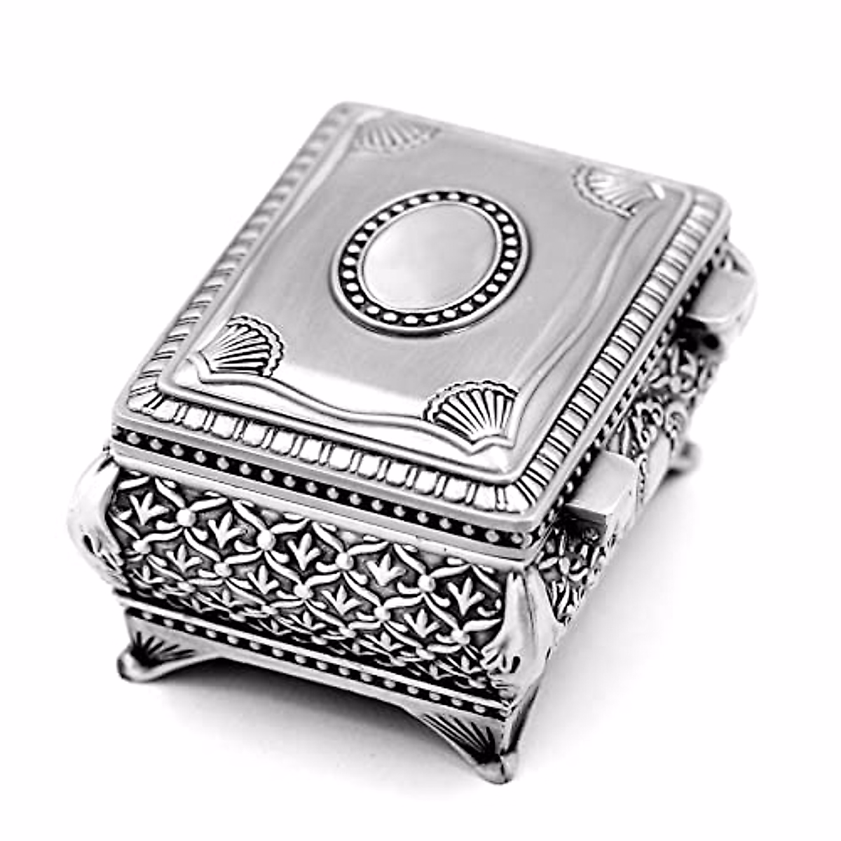 Uloveido Rectangle Shape Small Trinket Box - Retro Ring/Earrings/Necklace Storage Jewelry Organizer Case, Metal Treasure Chest Keepsake Gift Box for Women Girls Y2348