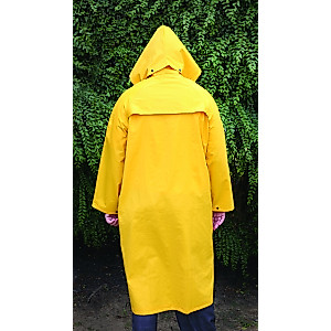 MCR Safety 200CS 49-Inch Classic PVC/Polyester Coat with Detachable Hood, Yellow, Small