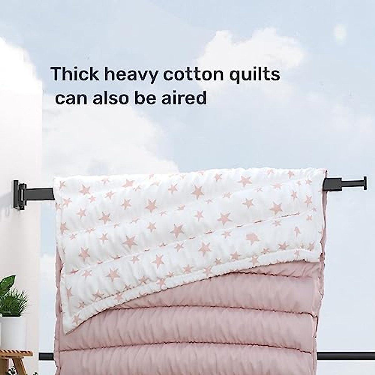 IQINGCHUN Wall Mounted Drying Racks for Laundry, Collapsible Clothes Folding Hanger Indoor